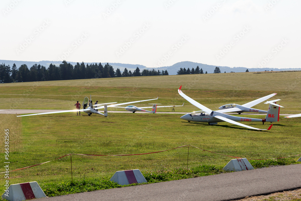 Gersfeld, Germany - July 23, 2021: Gliders (sailplanes) ready for ...