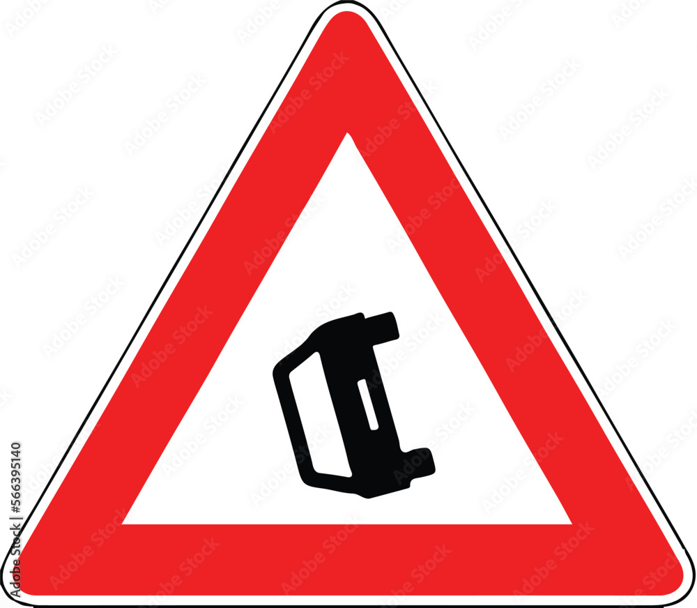 Street DANGER Sign. Road Information Symbol. Road obstruction Stock ...