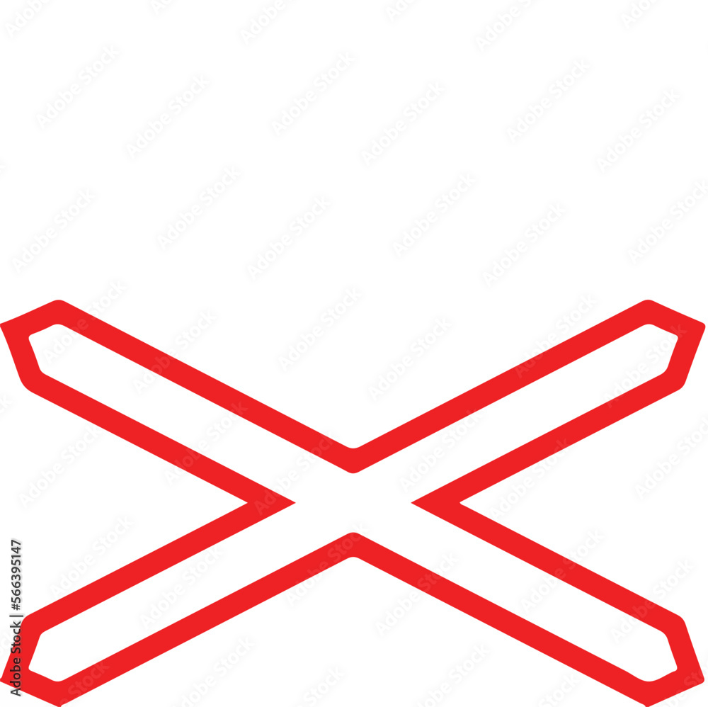Street DANGER Sign. Road Information Symbol. Level crossing without ...
