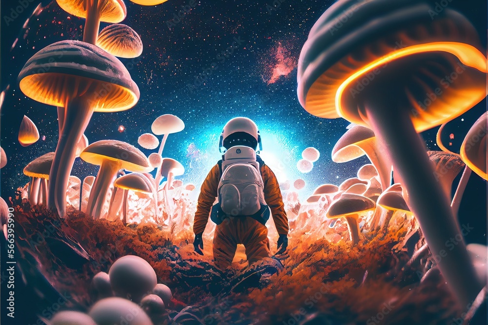 An astronaut on an alien planet. A high-tech astronaut from the future ...