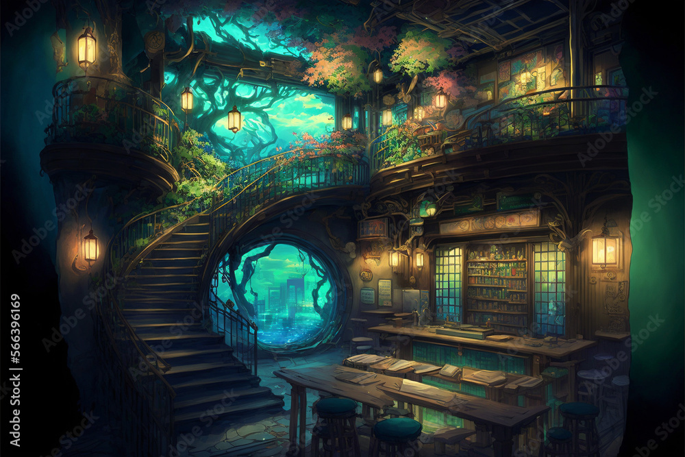 Anime Magical Library