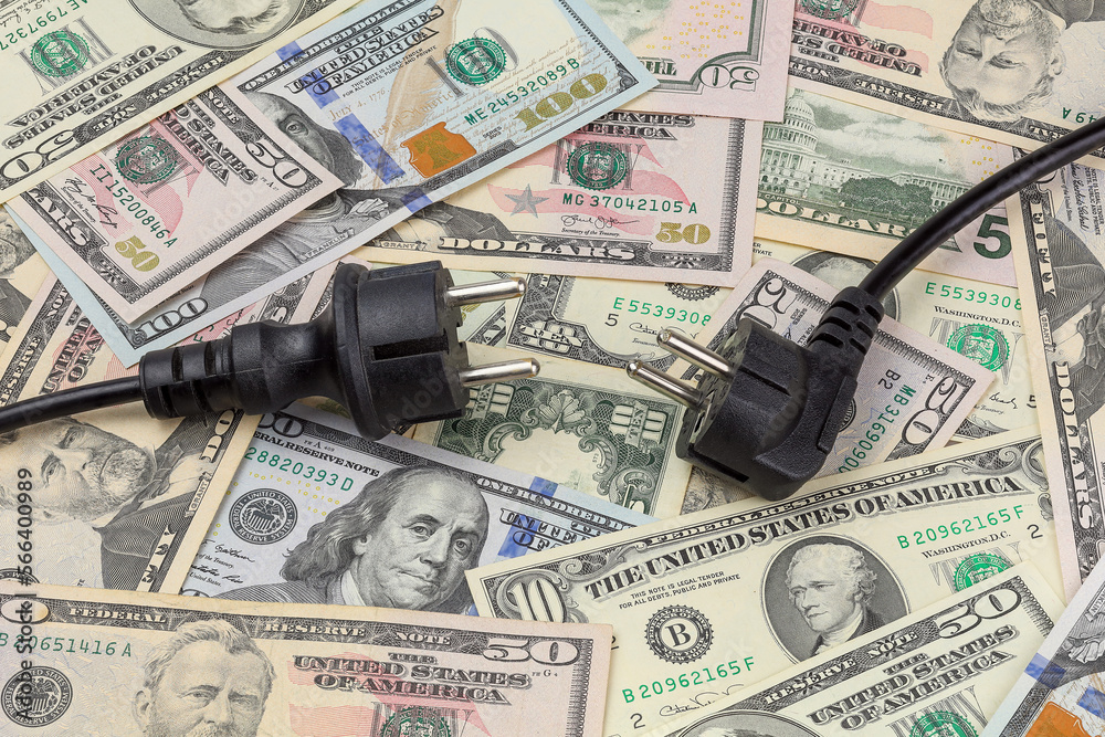 Power cords of household electrical appliances against the background ...