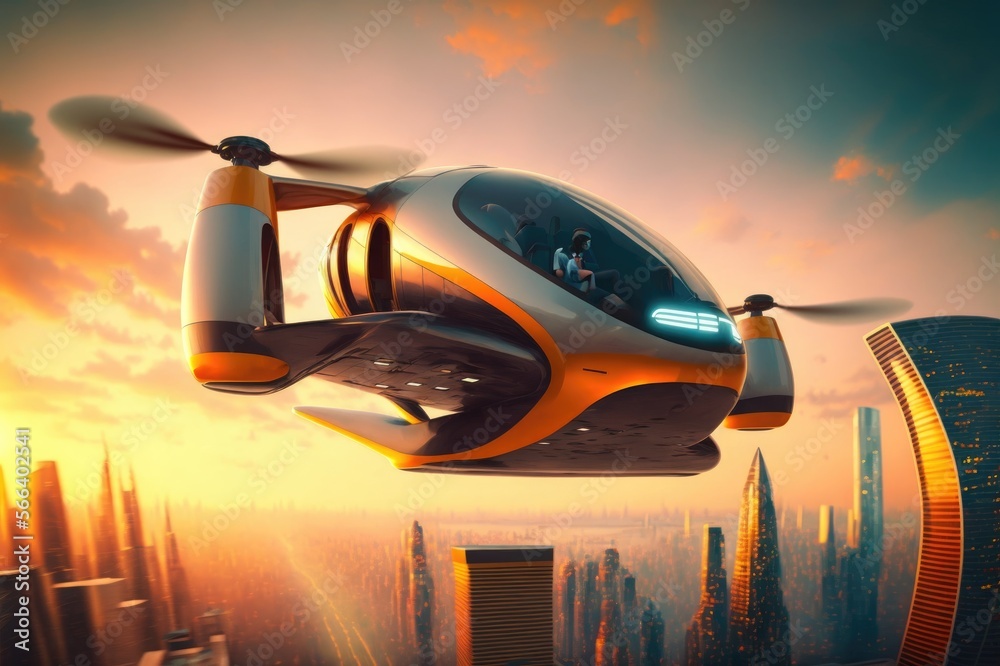 Future of urban air mobility, city air taxi, UAM urban air mobility ...
