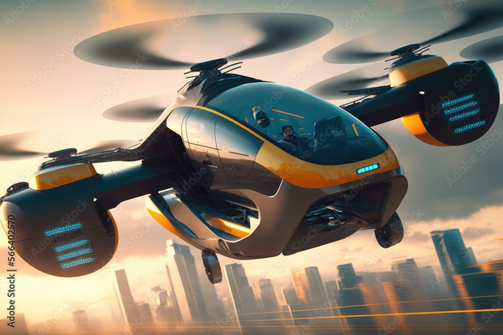 Future of urban air mobility, city air taxi, UAM urban air mobility ...