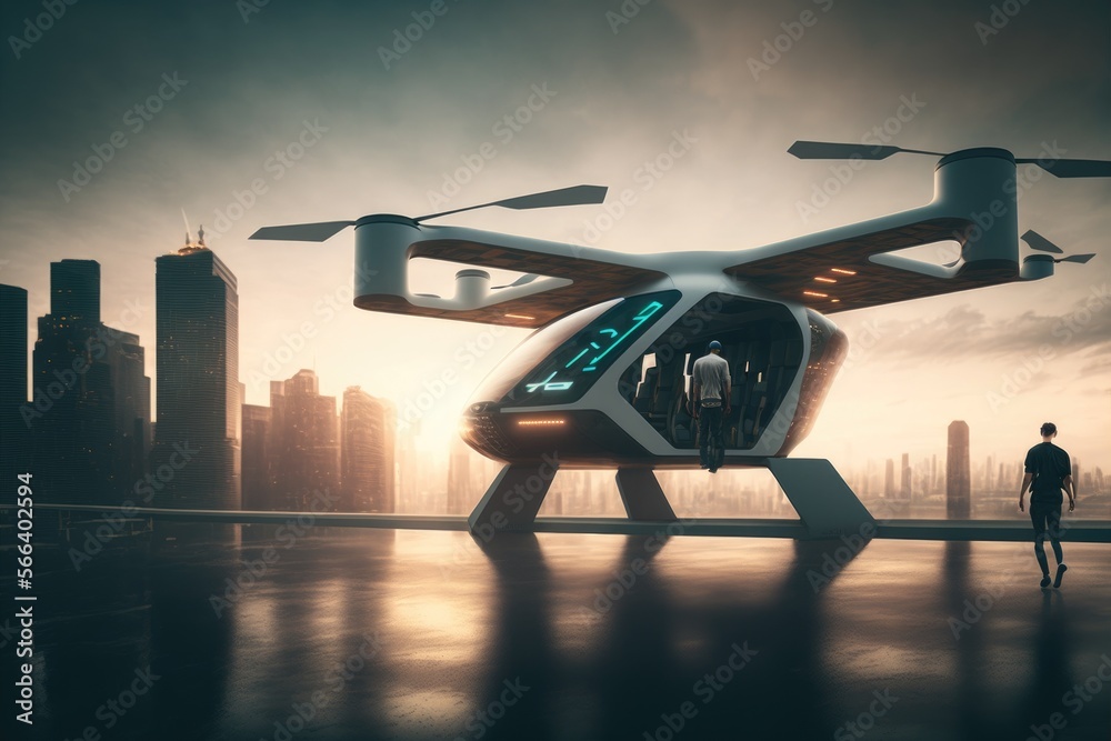 Future of urban air mobility, city air taxi, UAM urban air mobility ...