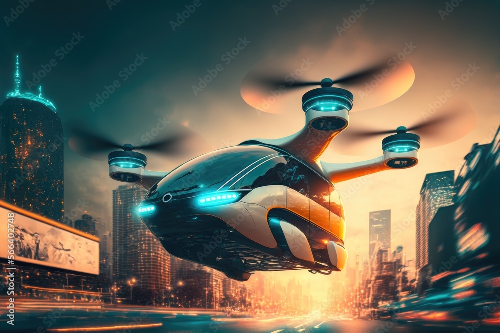 Future of urban air mobility, city air taxi, UAM urban air mobility ...