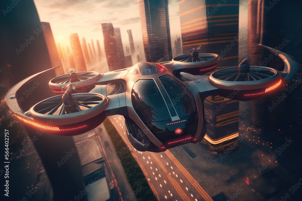 Future of urban air mobility, city air taxi, UAM urban air mobility ...