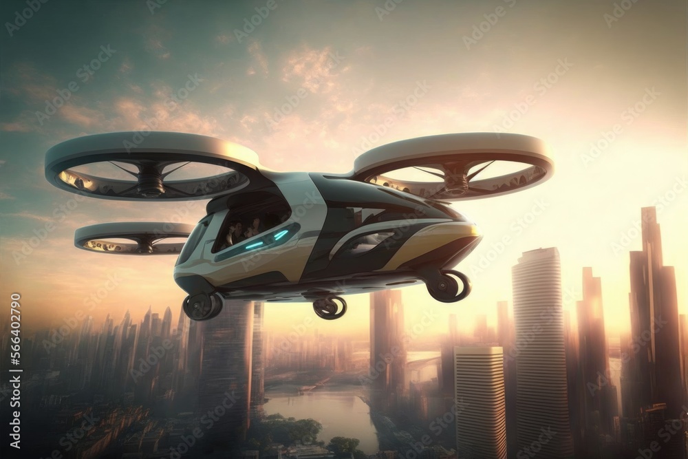 Future of urban air mobility, city air taxi, UAM urban air mobility ...