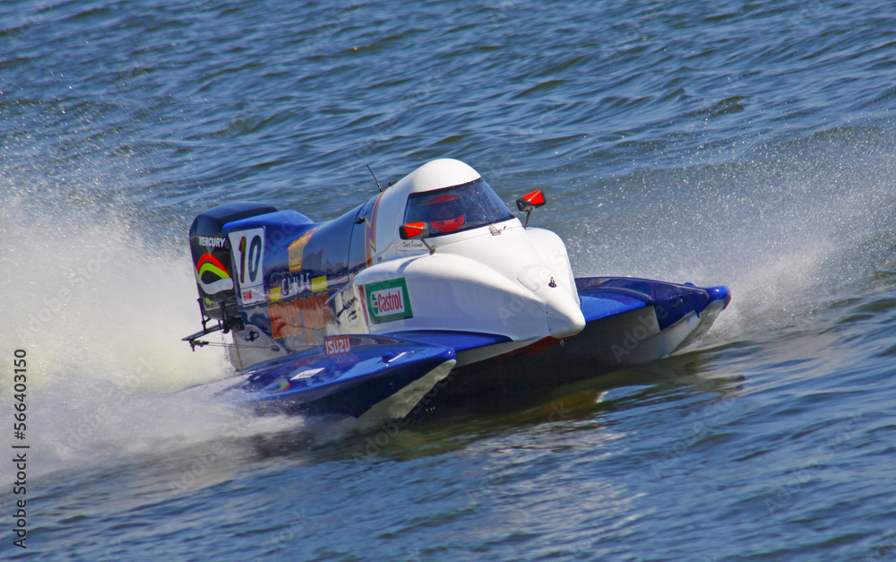 Powerboat of F1 Atlantic Team in action during Formula 1 H2O Powerboat ...