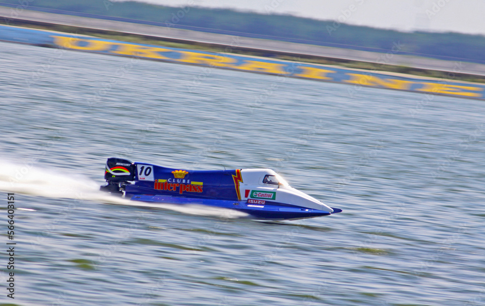 Powerboat of F1 Atlantic Team in action during Formula 1 H2O Powerboat ...