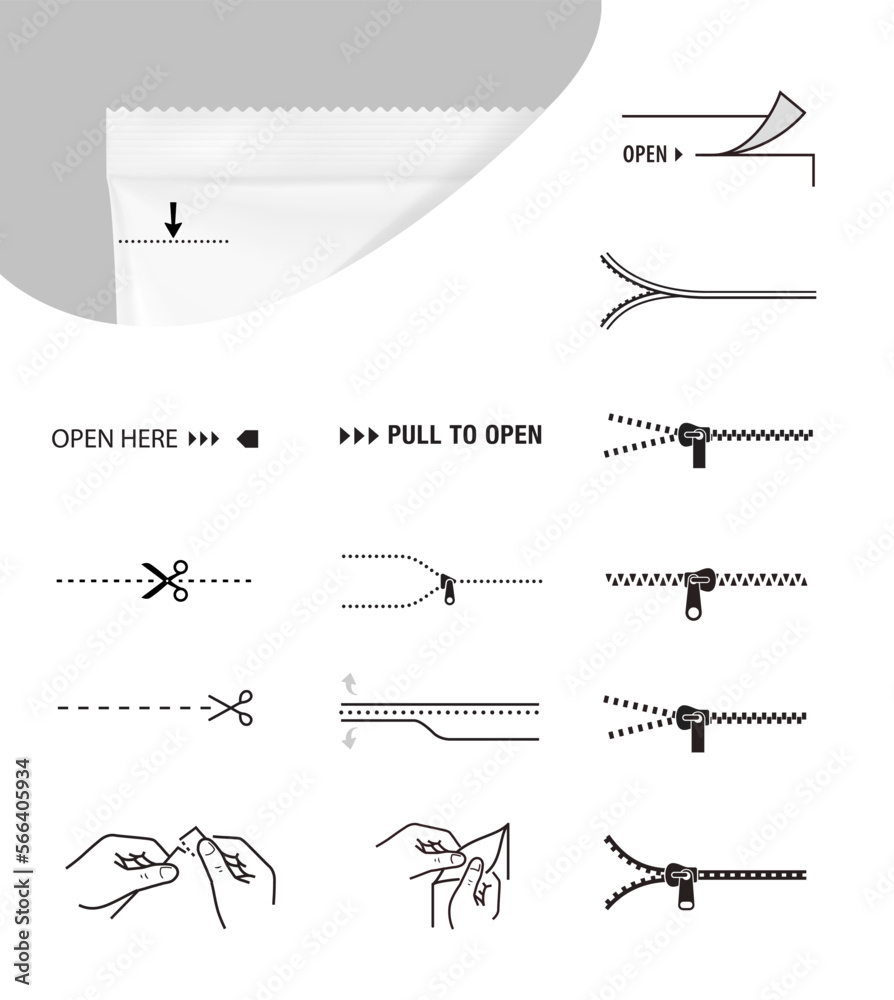 Packaging instruction icons set. Vector illustration isolated. Set for ...