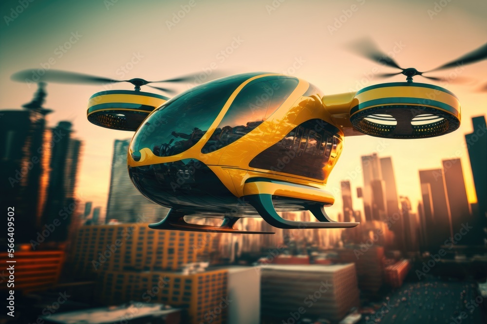 Future of urban air mobility, city air taxi, UAM urban air mobility ...