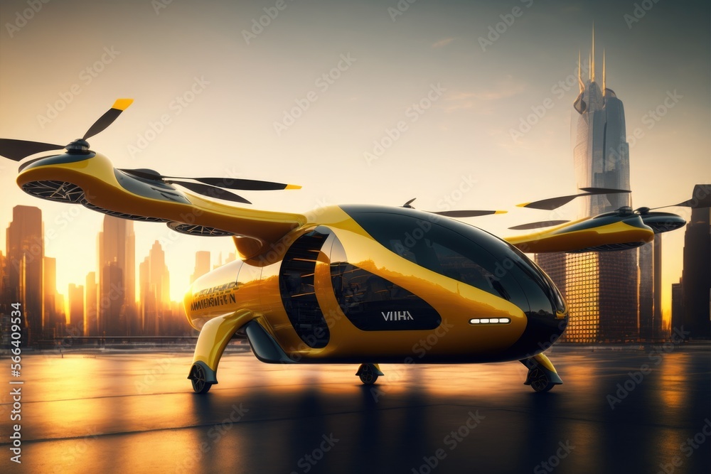 Future of urban air mobility, city air taxi, UAM urban air mobility ...