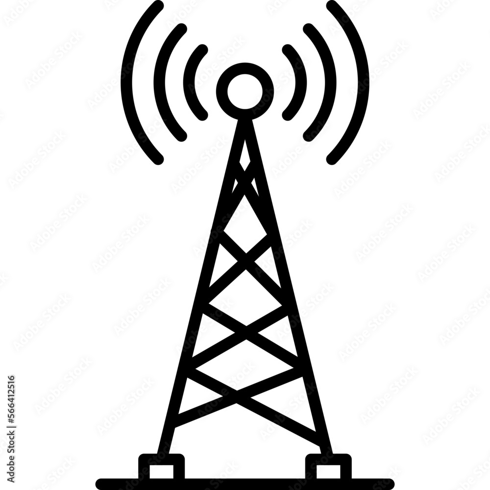Radio Tower Icon Stock Vector | Adobe Stock