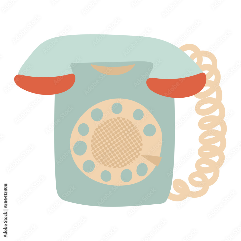 Cute retro rotary dial telephone with a handset dial switchboard ...