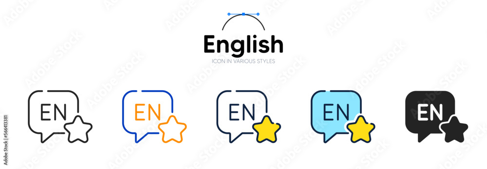English line icon in different styles. Bicolor outline stroke style ...