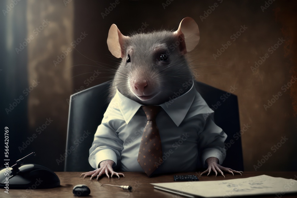 Portrait of a rat dressed in a formal business suit, generative ai ...