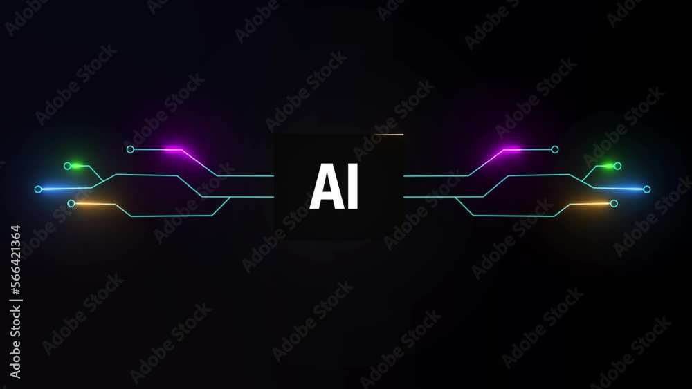 Processor Microchip Starting Artificial Intelligence Digitalization of Data information ...