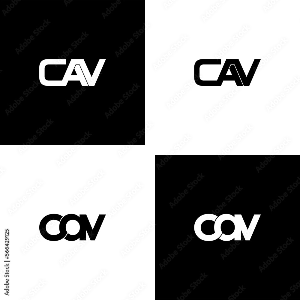 cav typography letter monogram logo design set Stock Vector | Adobe Stock
