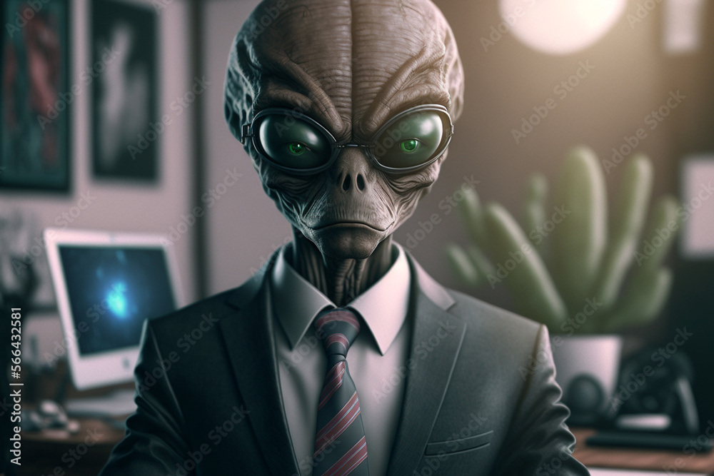 Alien, Animal wearing Business Suite, Wildlife, Portrait, Close up ...