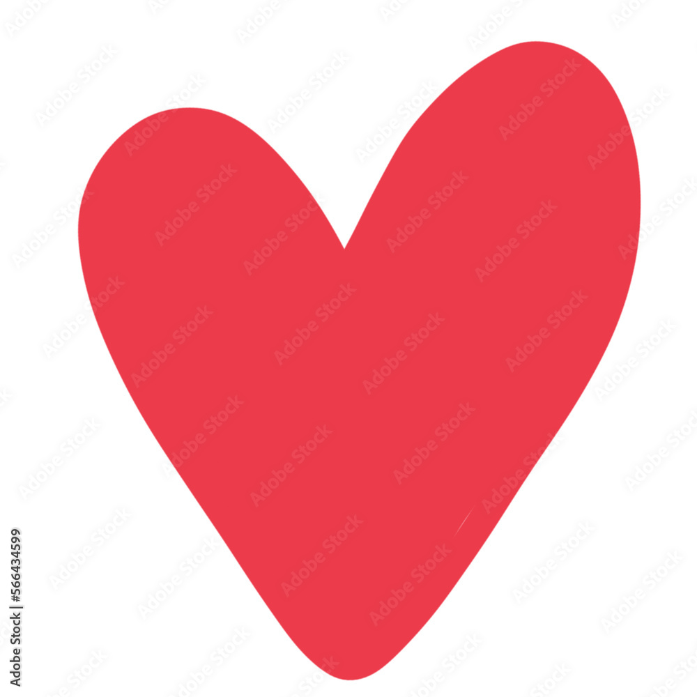 Corazón simple liso sin fondo plano asimétrico dibujado Stock ...