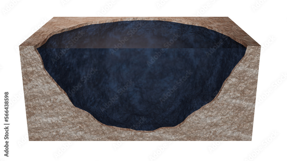 Lake, body of water with cross-section view of land. Shallow lake with ...