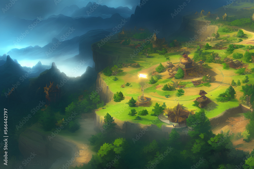 Fantasy Map Scenery (Mobile Games Style)- Background for Level Design ...