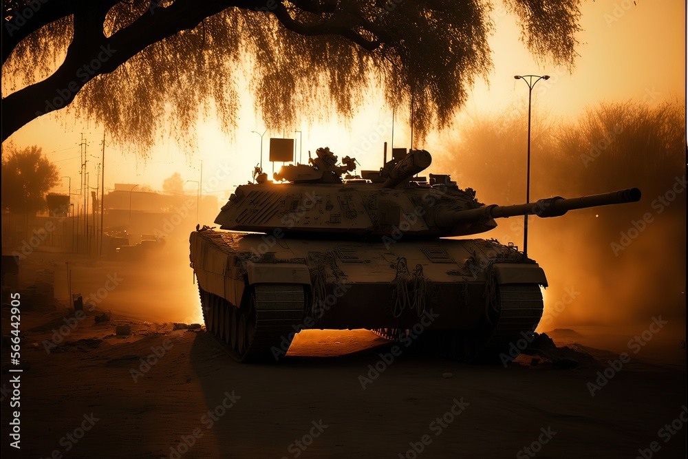 M1 abrams tank, busy background Stock Illustration | Adobe Stock