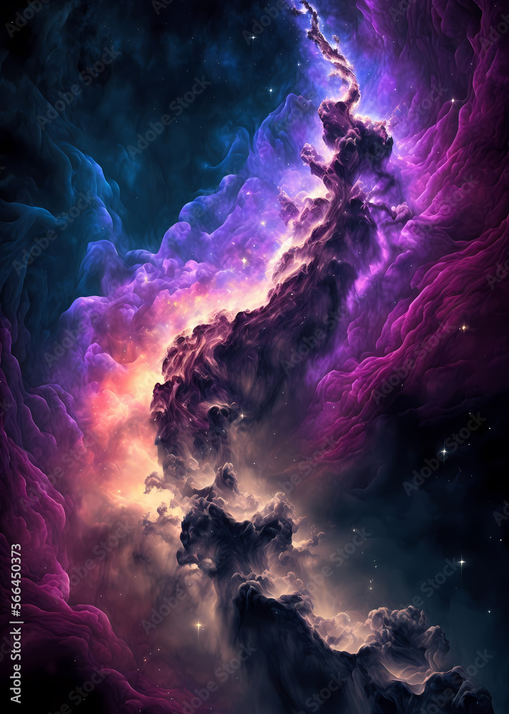 Psychedelic space environment supernova, digital art style, generative ...