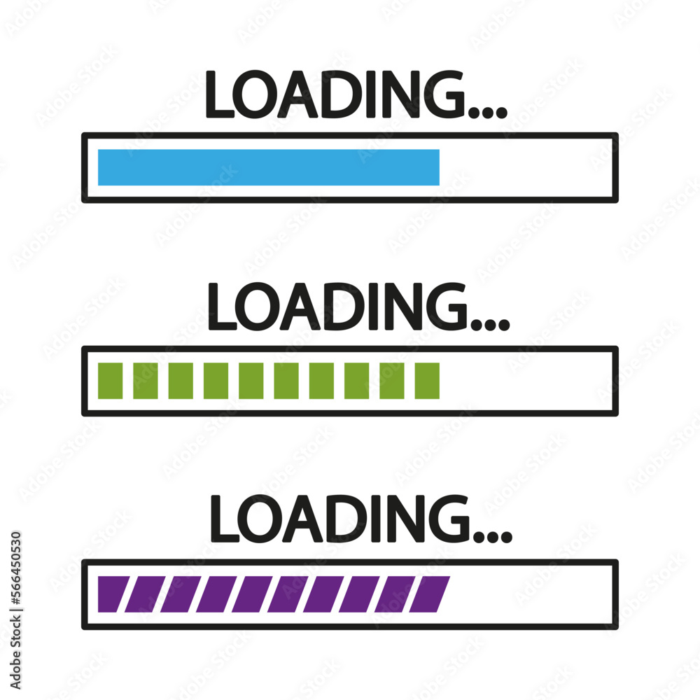 Cartoon loading banners. Business strategy concept. Vector illustration ...