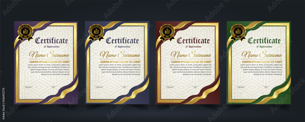 Modern Design Certificate layout concept. Simple elegant and luxurious ...