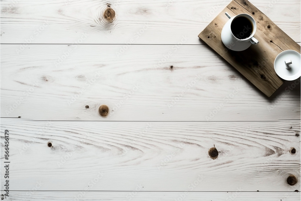 Wooden table background top view, white, aesthetic, for mockup ...