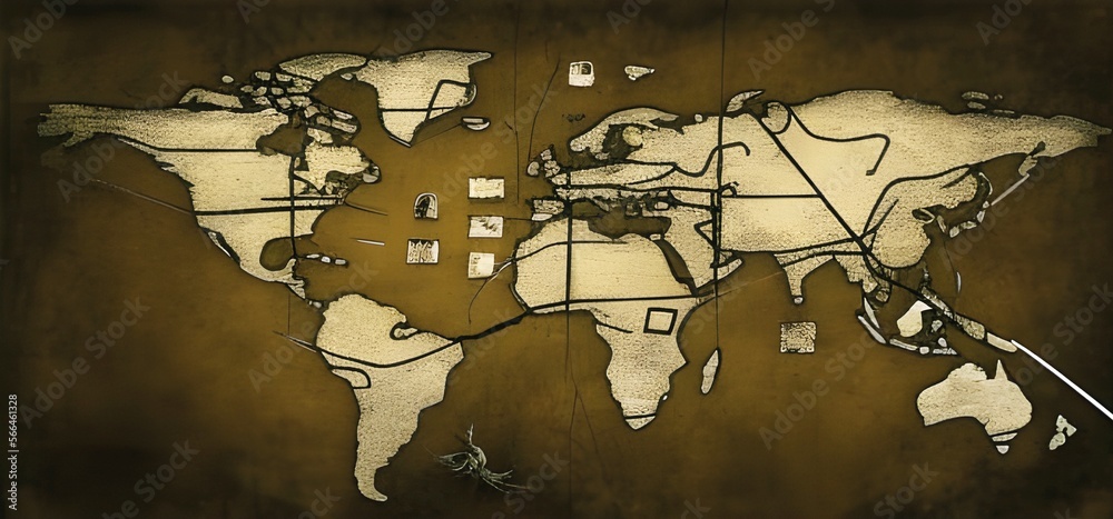 Old World treasure map, generative AI Stock Illustration | Adobe Stock