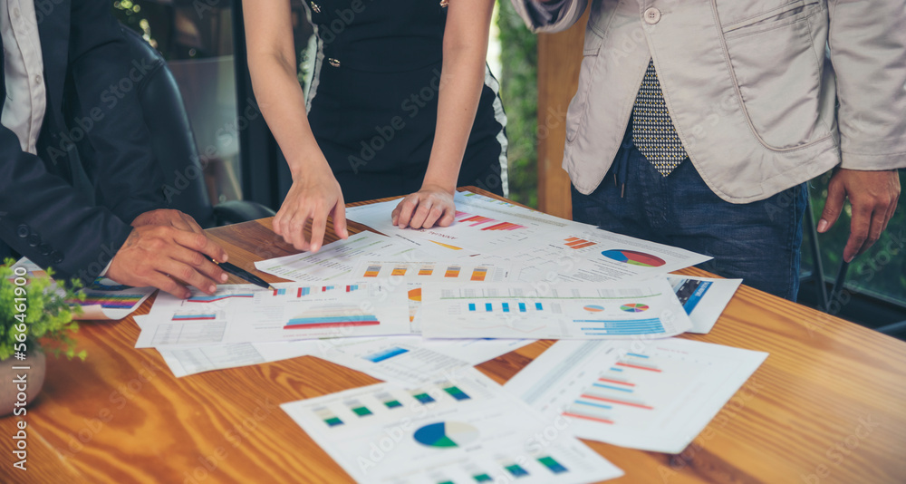 Business strategy team report chart, graph, infographic data analyze ...