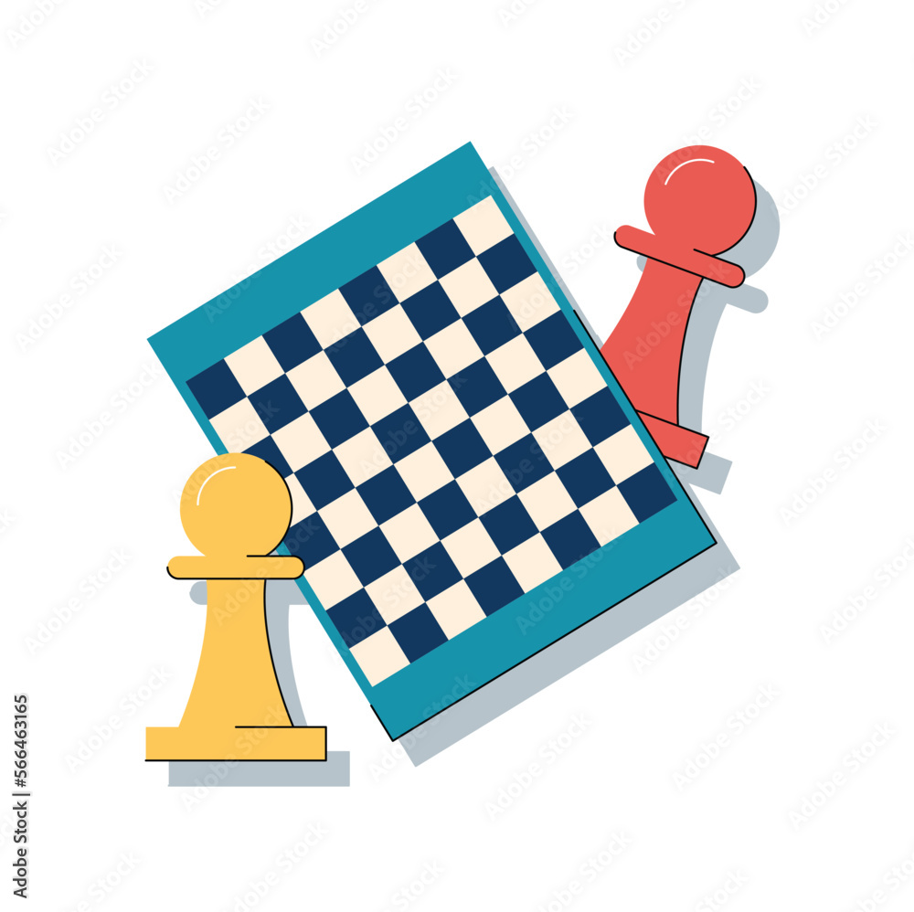 Chess board game isolated vector illustration Stock Vector | Adobe Stock