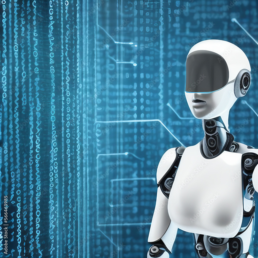 blue robot with background Stock Illustration | Adobe Stock