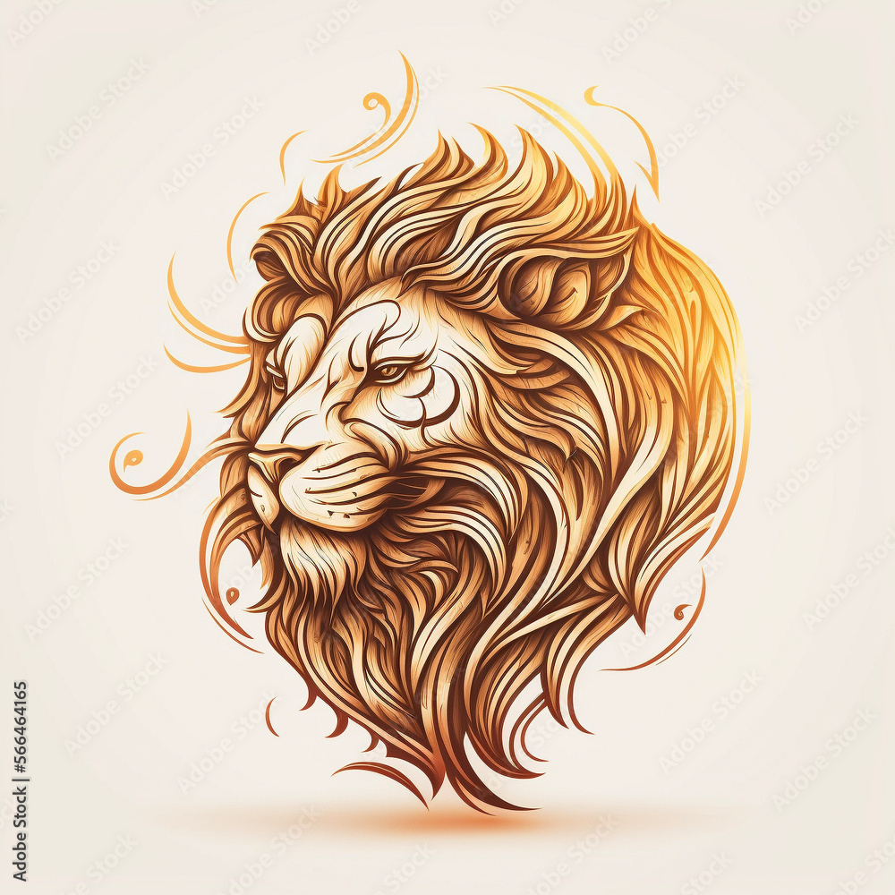 Vibrant Lion Logo Design. Generative AI Stock Illustration | Adobe Stock