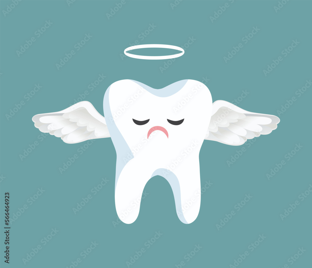 Sad Angel Tooth Extracted by the Dentist Vector Concept Illustration ...