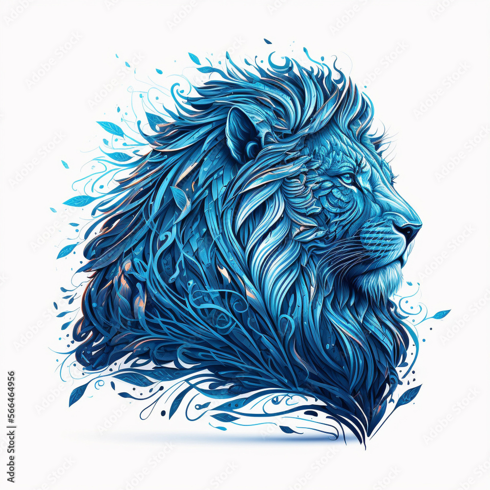 Vibrant Lion Logo Design. Generative AI Stock Illustration | Adobe Stock