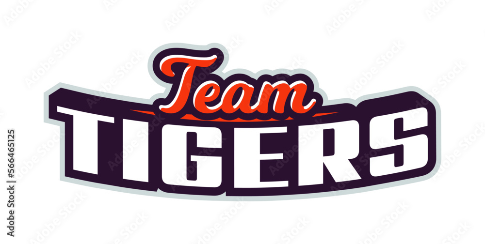 Bold sports font for tiger mascot logo. Text style lettering for esport ...