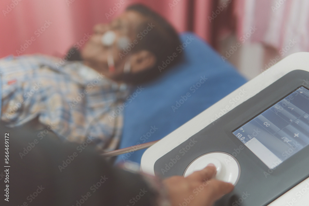 Facial palsy treatment concept, physiotherapy treatment equipment ...