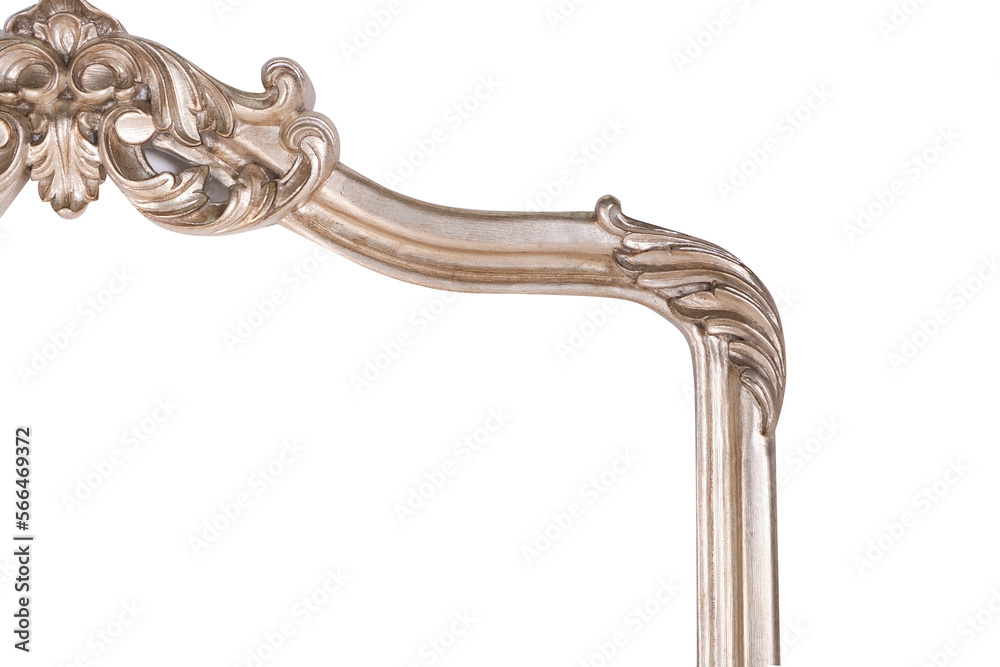 mirror figure with fancy carving white paint gold background Stock ...
