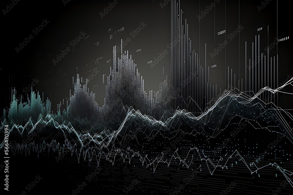 a black and white photo of a line graph, a digital rendering, behance ...