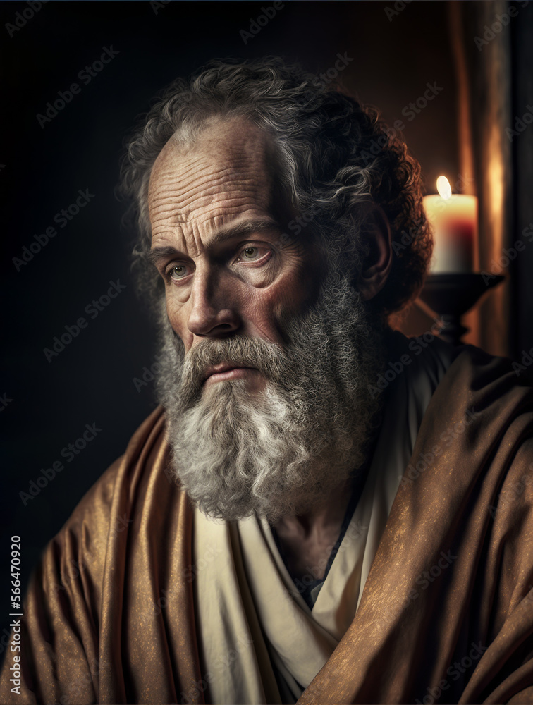 Portrait of a man with beard depicting Evangelist St. Luke, created ...