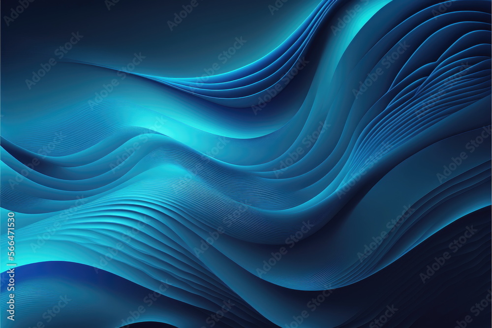 blue abstract gradient, wave wallpaper, free space, Made by AI ...