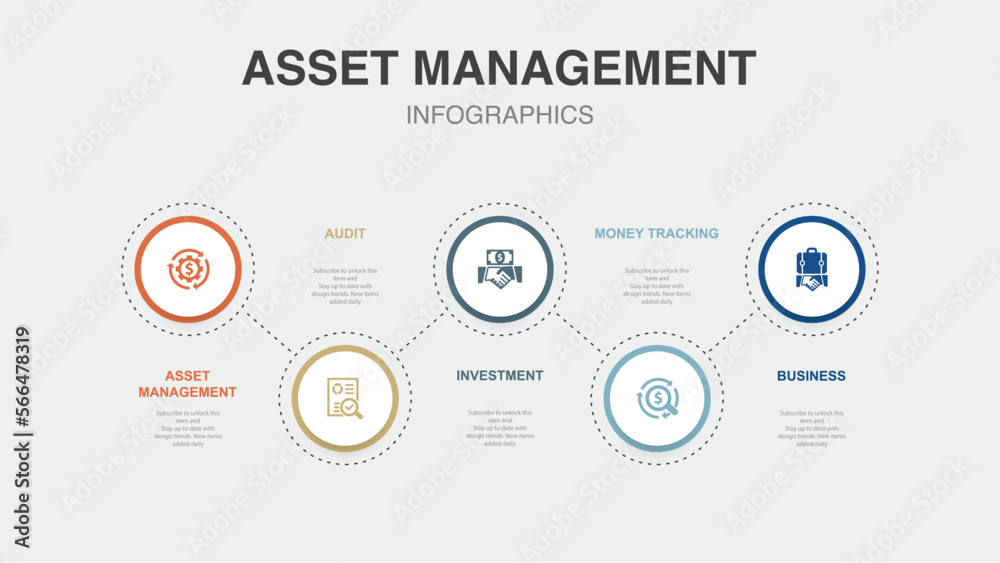 asset management, audit, investment, money tracking, business, icons ...