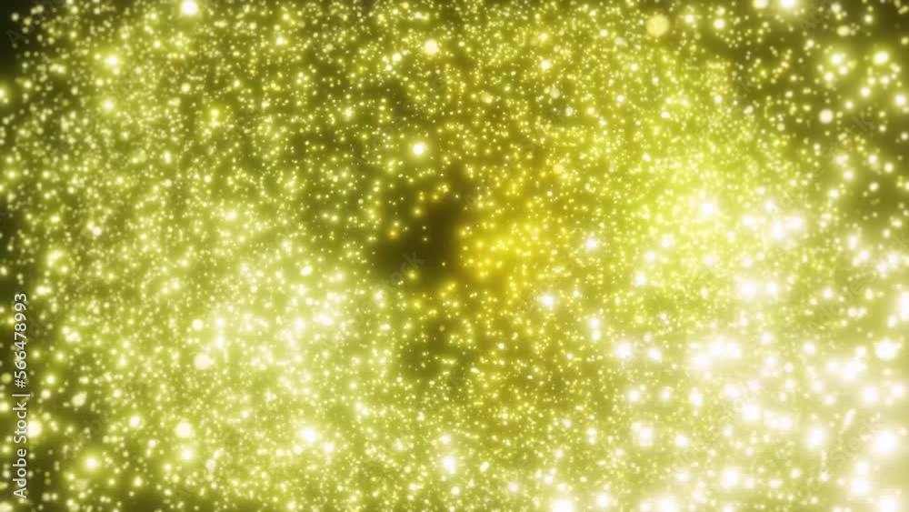 Gold dust particle tunnel. 4K abstract motion background of a vortex of ...