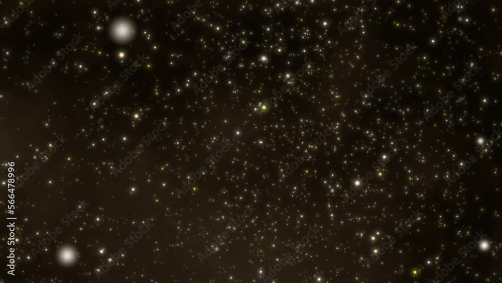 Gold dust particles. 4K abstract motion background of a cloud of ...