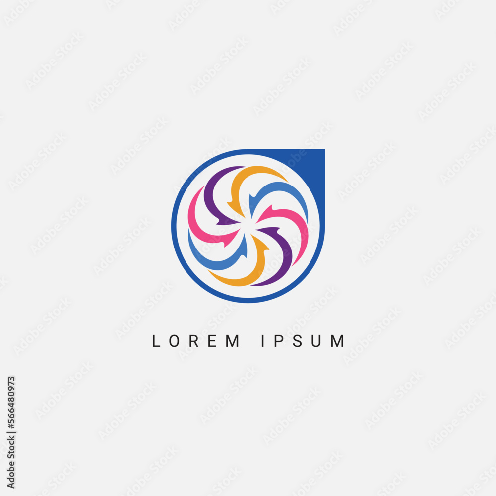 Rainbow colors logo Charity logo design Teamwork illustration symbol ...