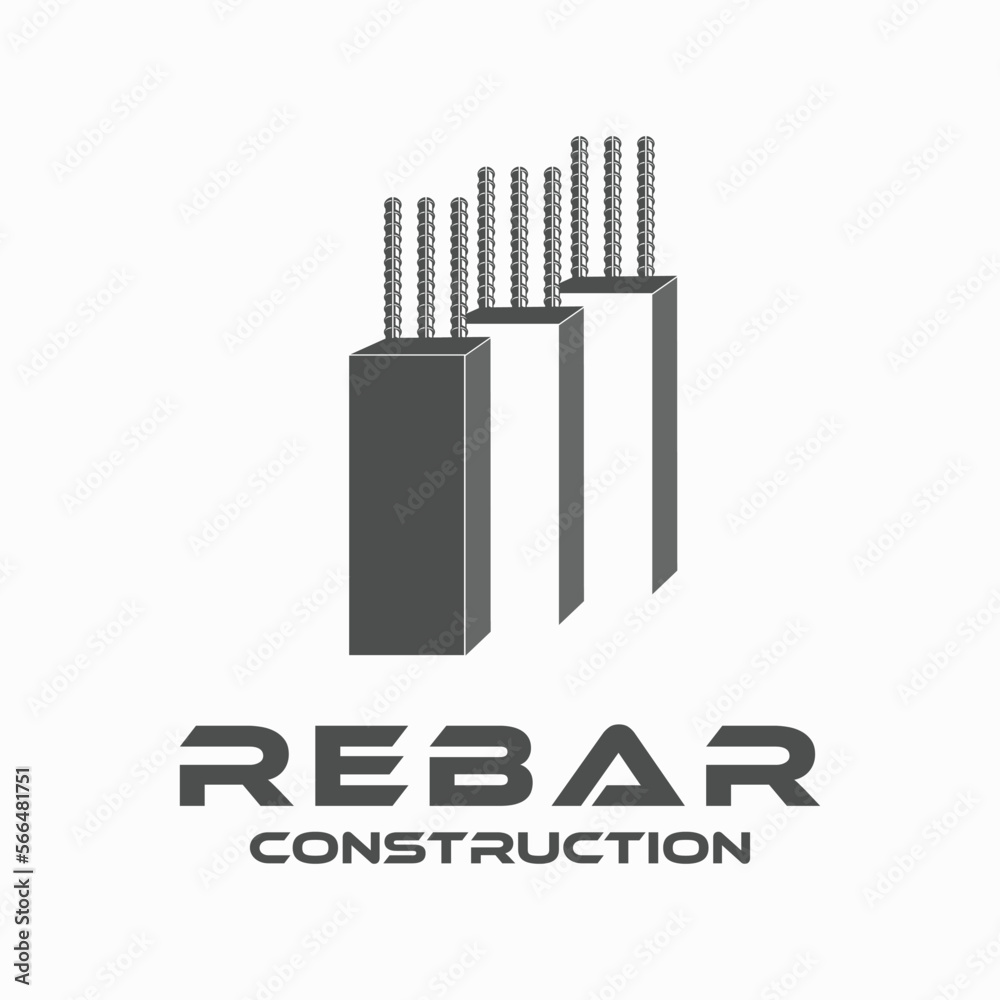 iron logo design for construction and building Stock Vector | Adobe Stock